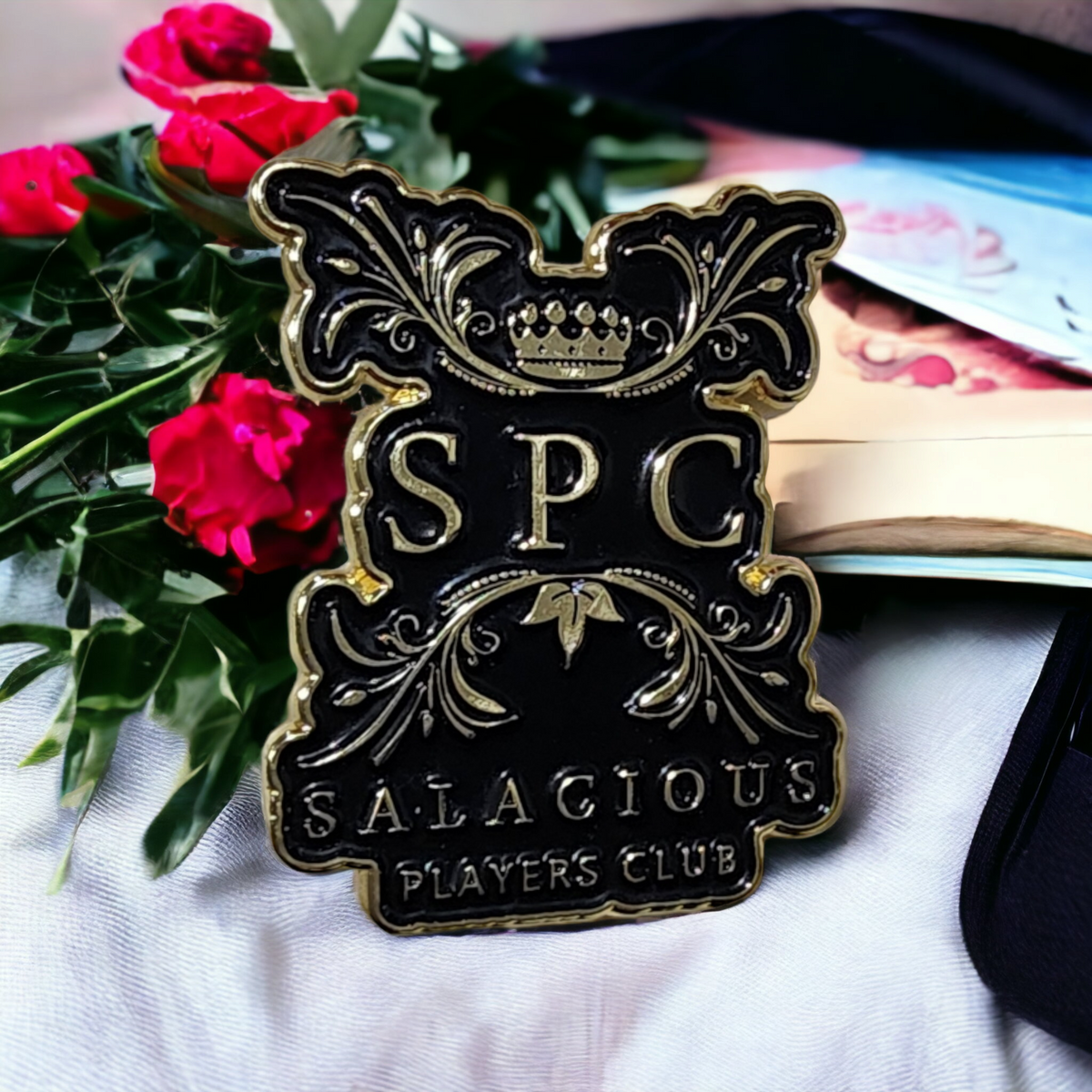 Sara Cate - SPC Logo Enamel Pin – The Book Spice